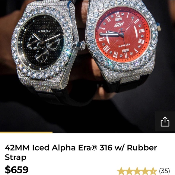Accessories | Alpha Era Iced Watches With Rubber Strap | Poshmark